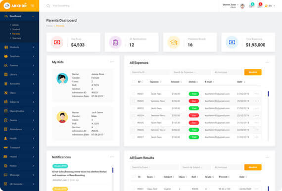 School Management Dashboard