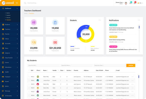 School Management Dashboard